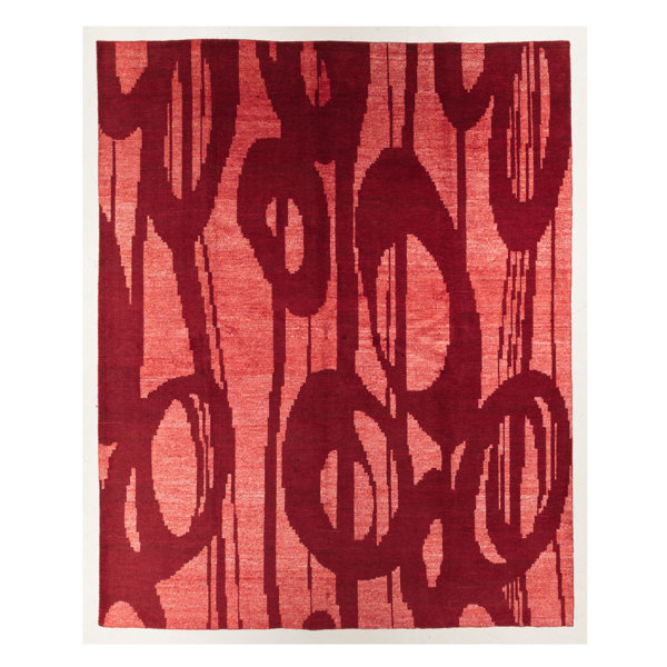 String Matter Hand-Knotted Red Rug | Wayfair