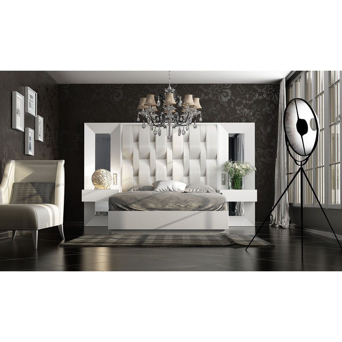 Orren Ellis Tufted Solid Wood and Upholstered Standard Bed | Wayfair