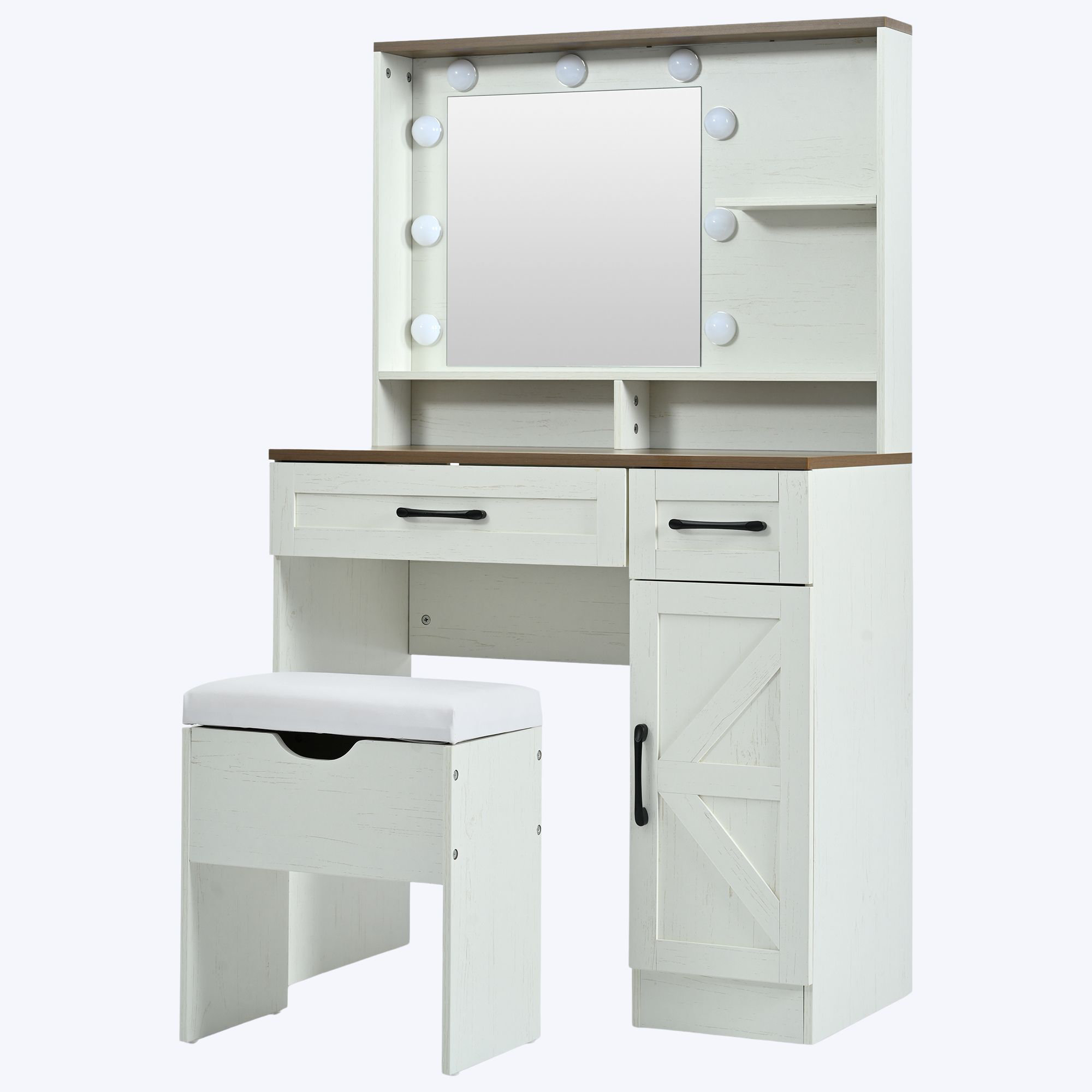 Lark Manor™ Bedroom Makeup Vanity, Farmhouse Dressing Table, Elegant ...