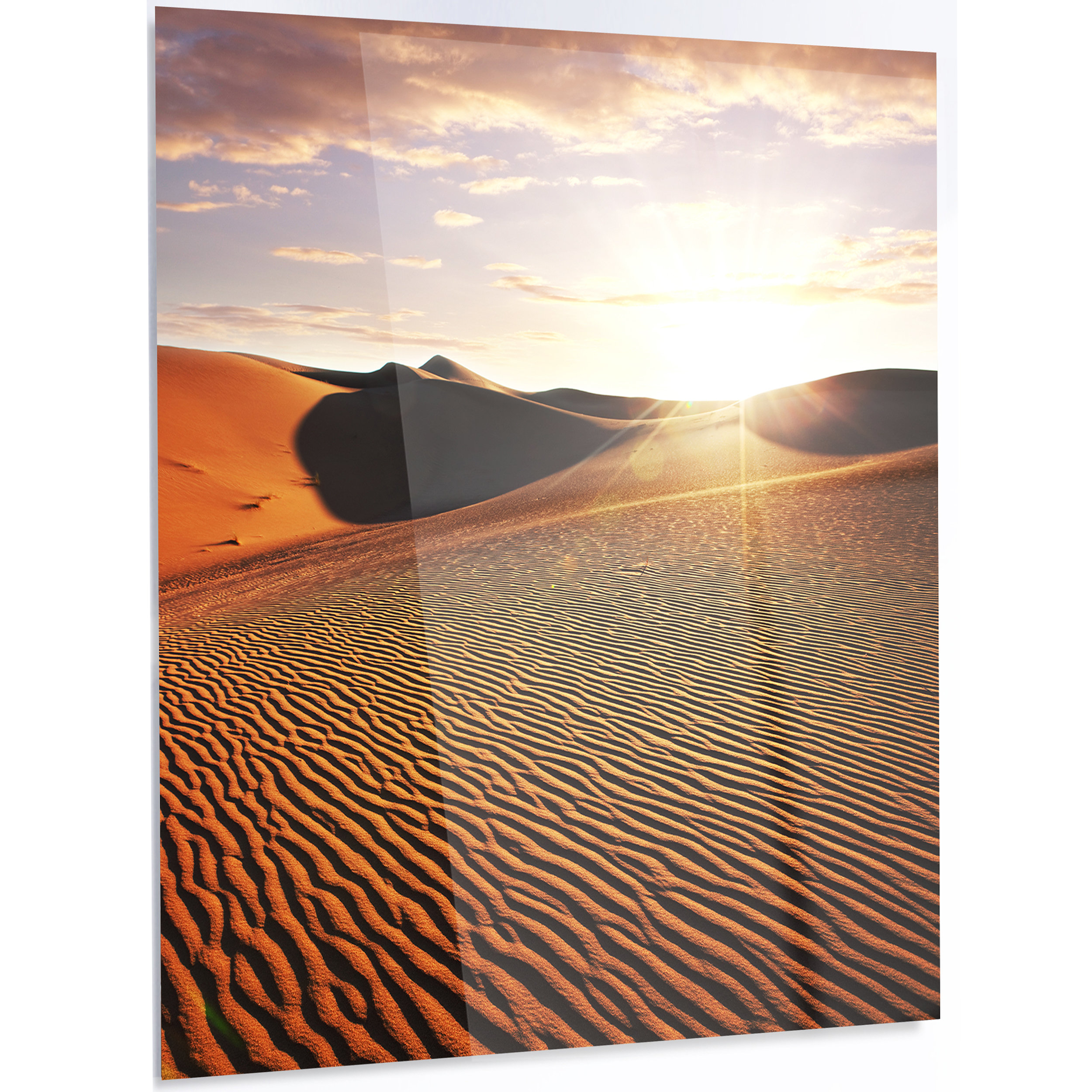 Design Art 'Sahara Desert at Sunset' Photographic Print on Metal | Wayfair