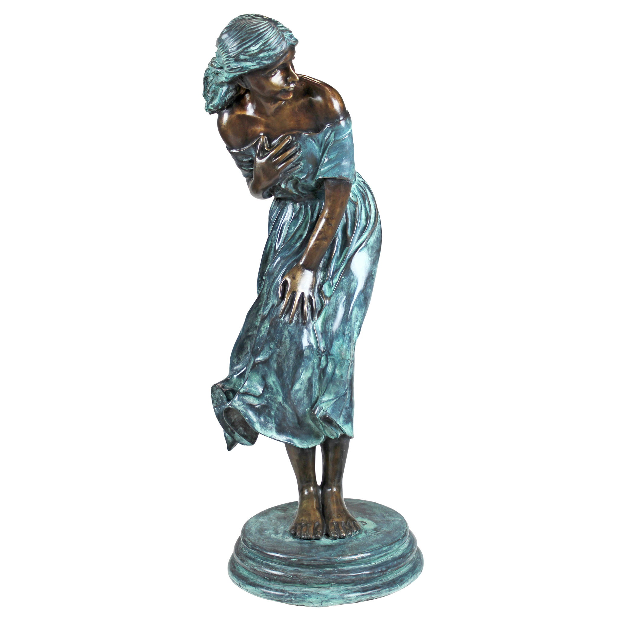 Design Toscano Windblown Maiden Cast Bronze Garden Statue | Wayfair