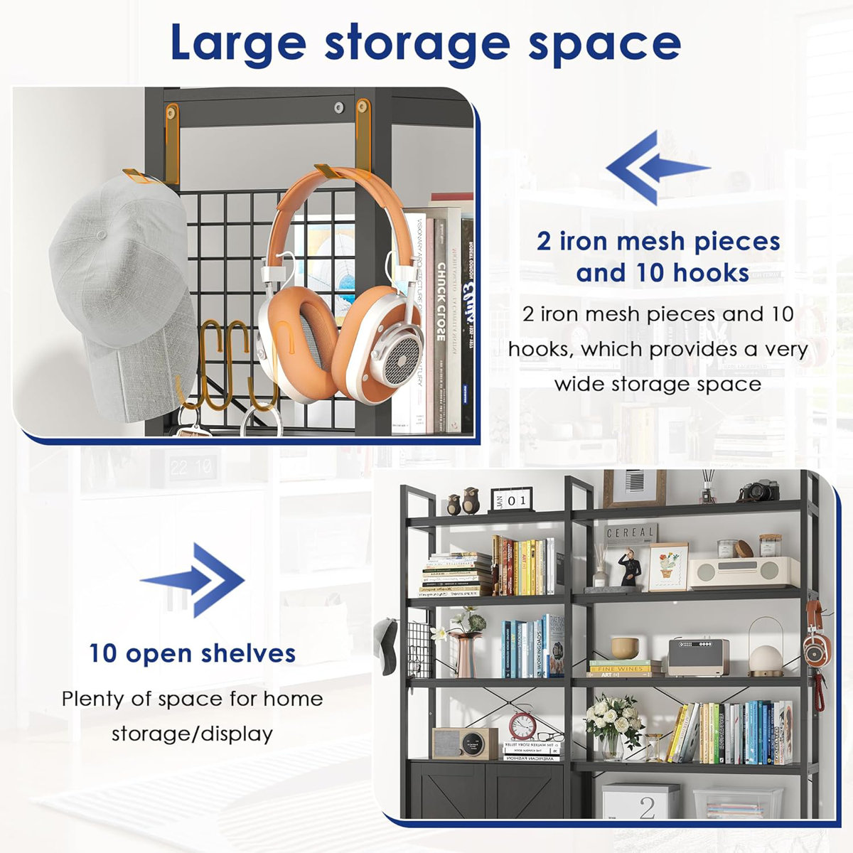 17 Stories 6 Tire Large L Shaped Bookshelf & Corner Bookcase With ...