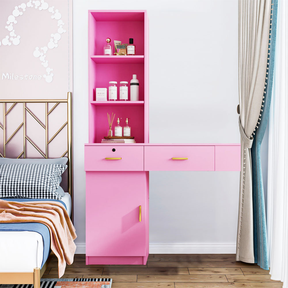 Latitude Run® Belgard Minimalist Wooden Storage Dresser Vanity Table ...