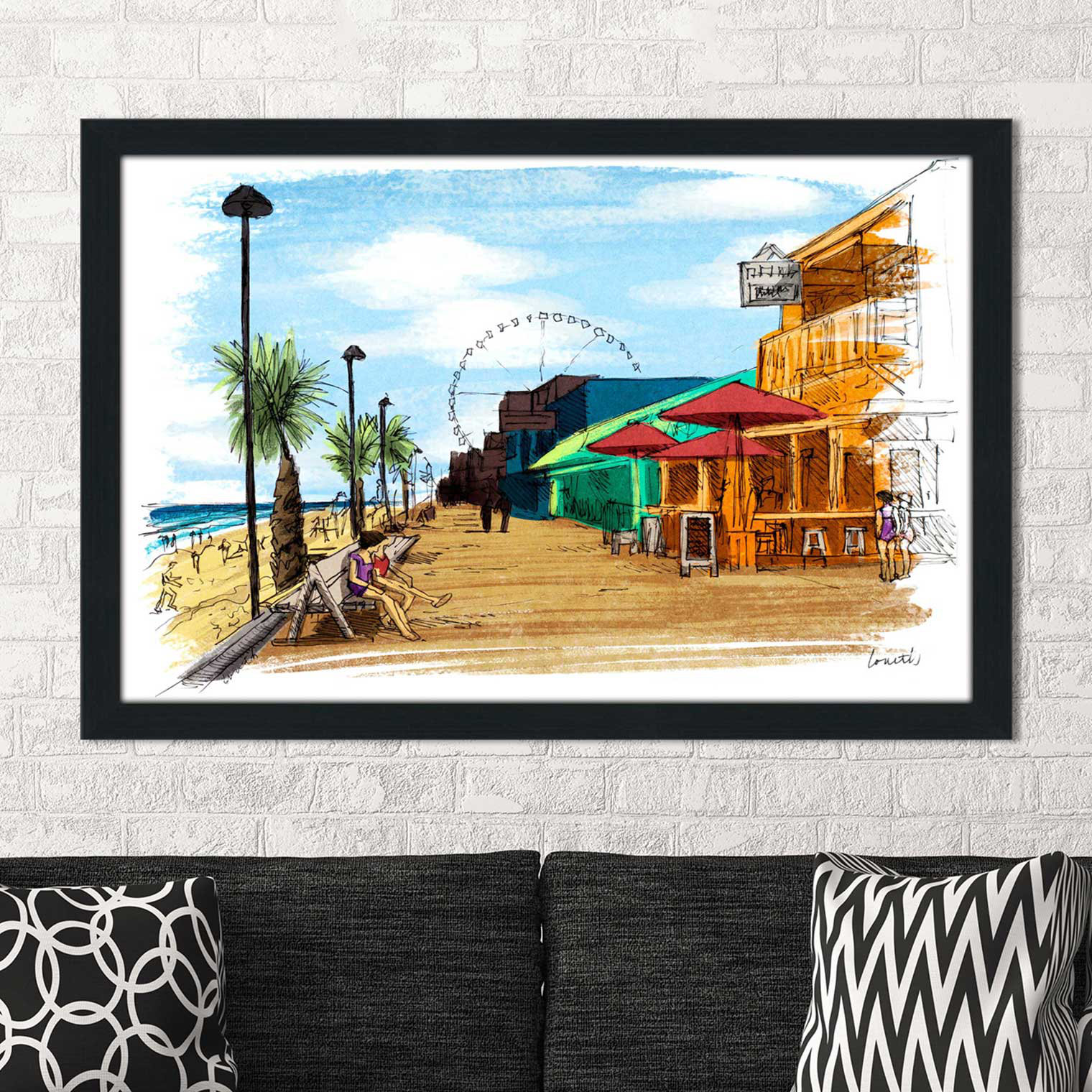 Ebern Designs 'On The Boardwalk in Colour' Graphic Art Print - Wayfair ...