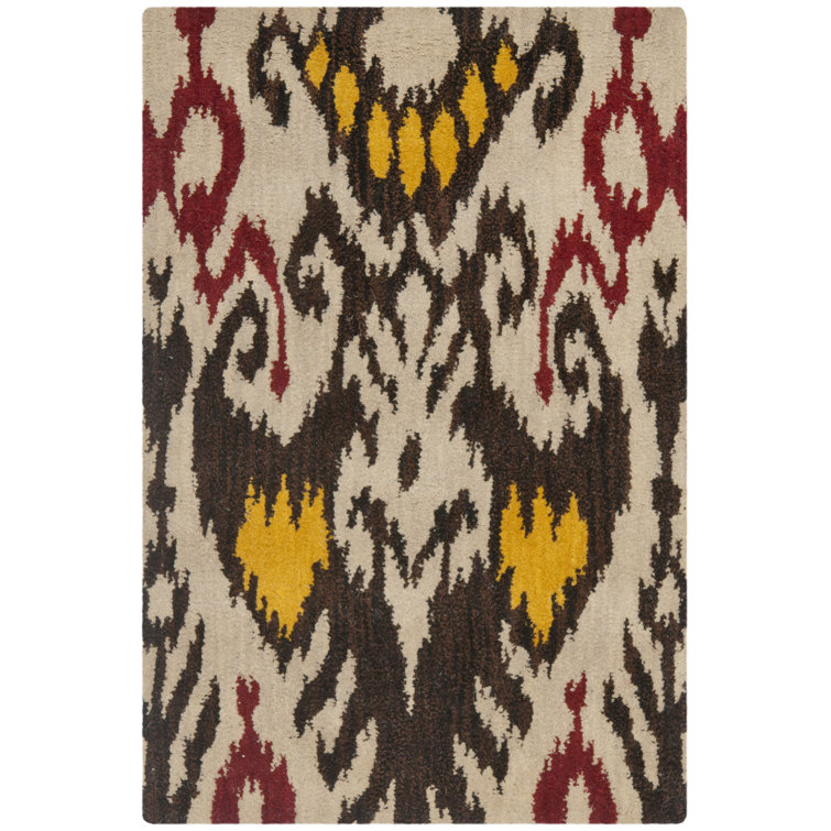 Bungalow Rose Kline Ikat Hand Tufted Wool Ikat Rug & Reviews | Wayfair