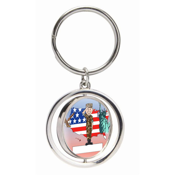 Printed Perfection Personalized US Army - Male Small Spinning Key Chain ...