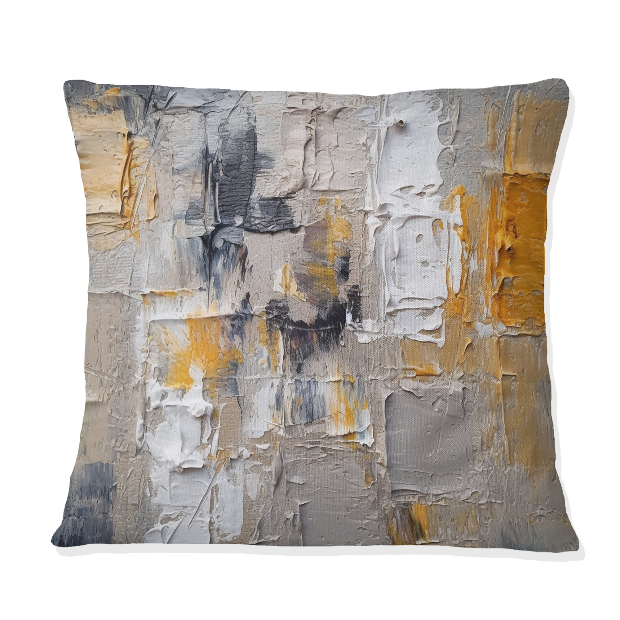 Design Art Beige And Gold Cubist Kaleidoscope I - Cubism Printed Throw ...