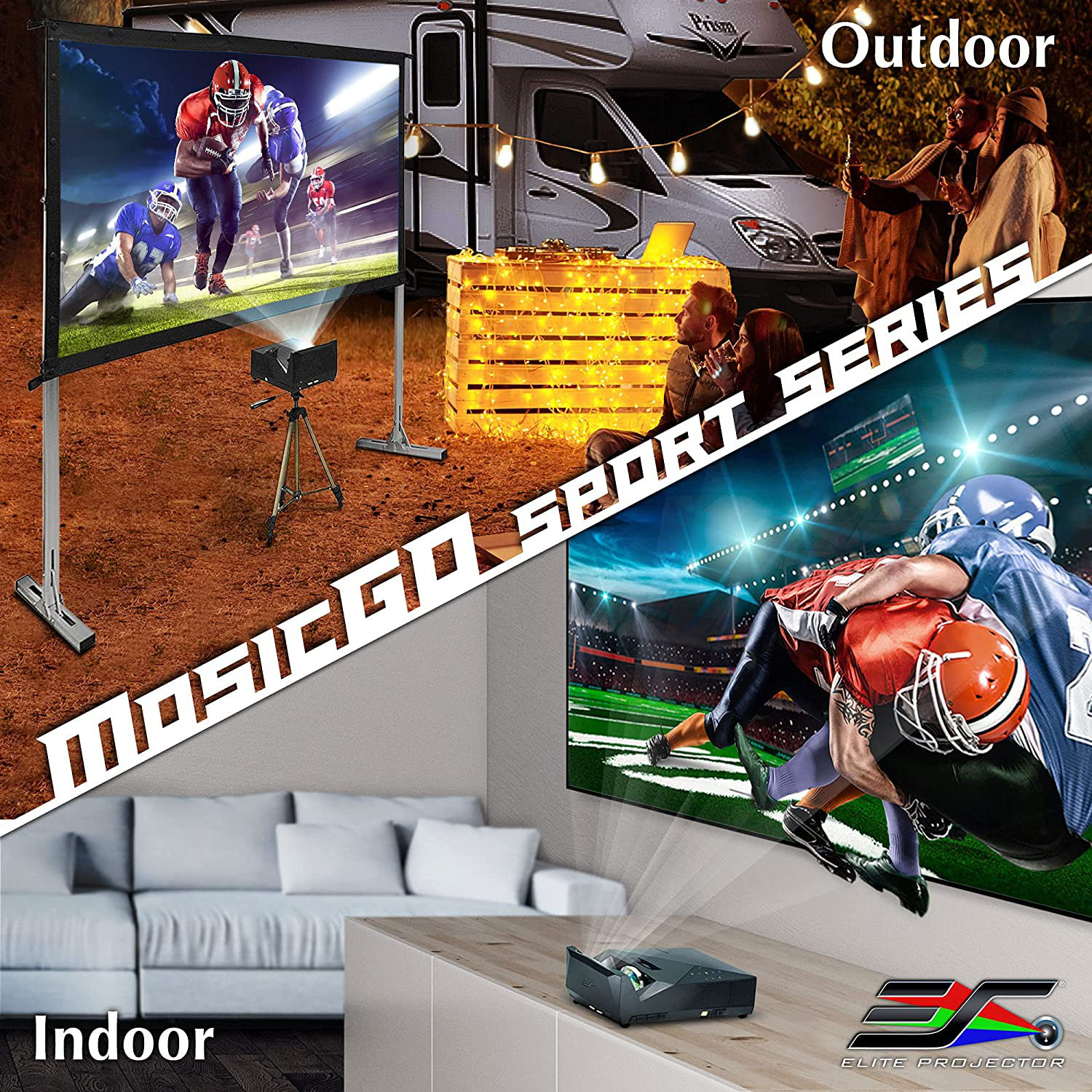 EliteProjector Eliteprojector Ultra Short Throw Projector IPX2 Li-Ion ...