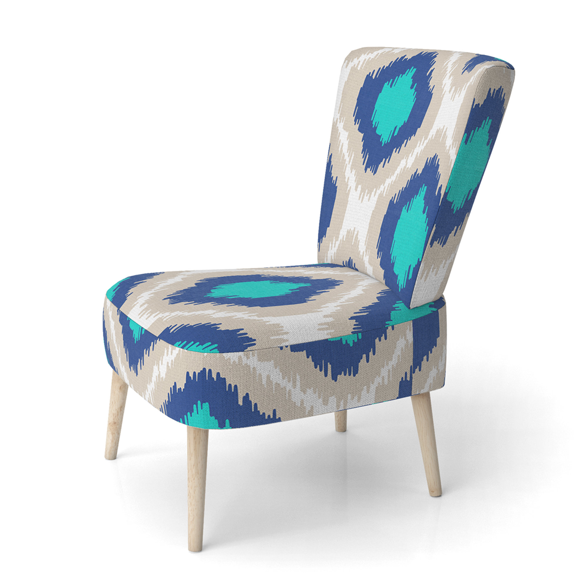 Orren Ellis Ikat Ogee - Upholstered Patterned Accent Side Chair | Wayfair