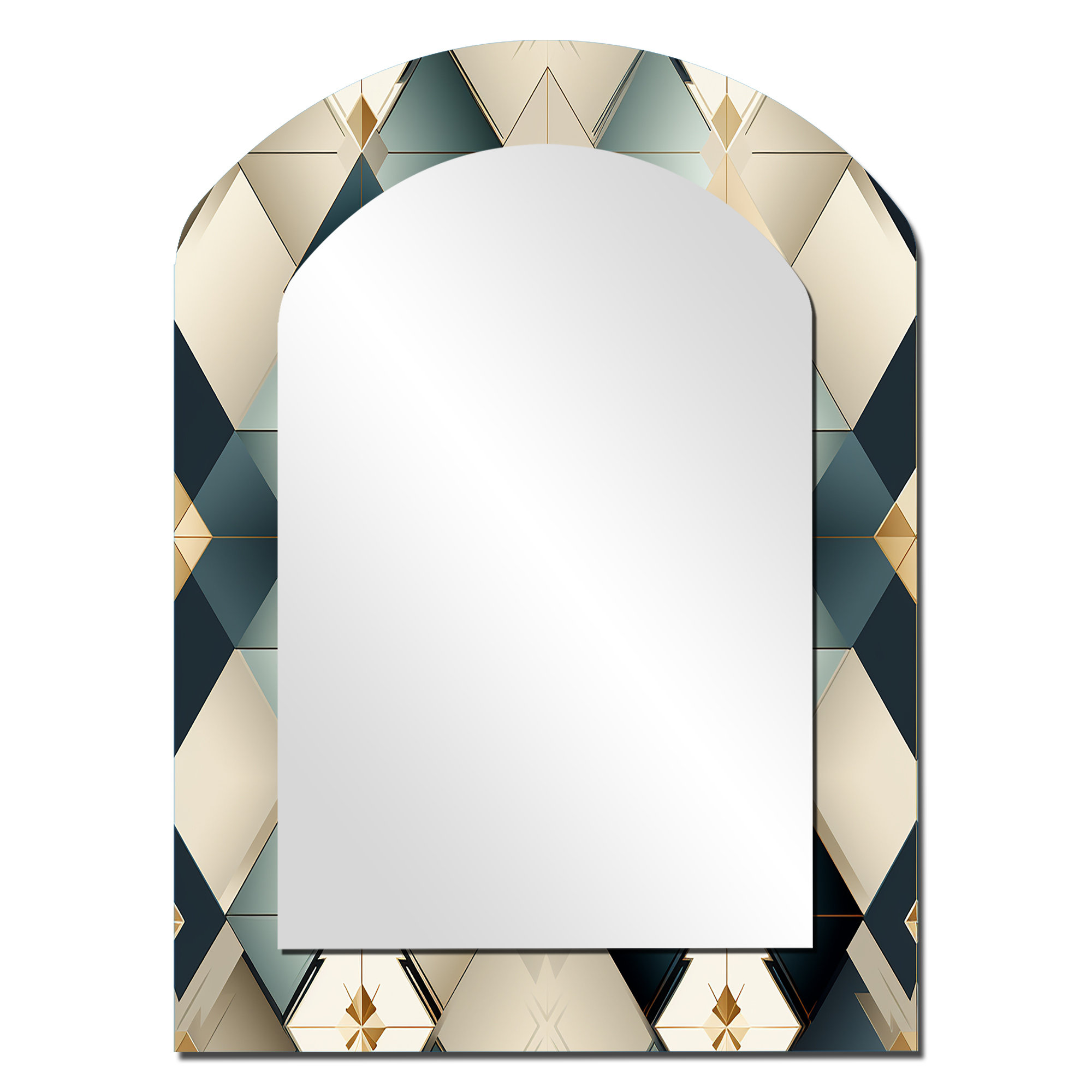 East Urban Home Teal And Grey Marble Cubic Harmony - Geometric ...