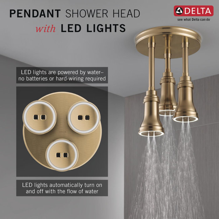 Delta Pendant Full Rain Shower Head H2Okinetic® & Reviews | Wayfair