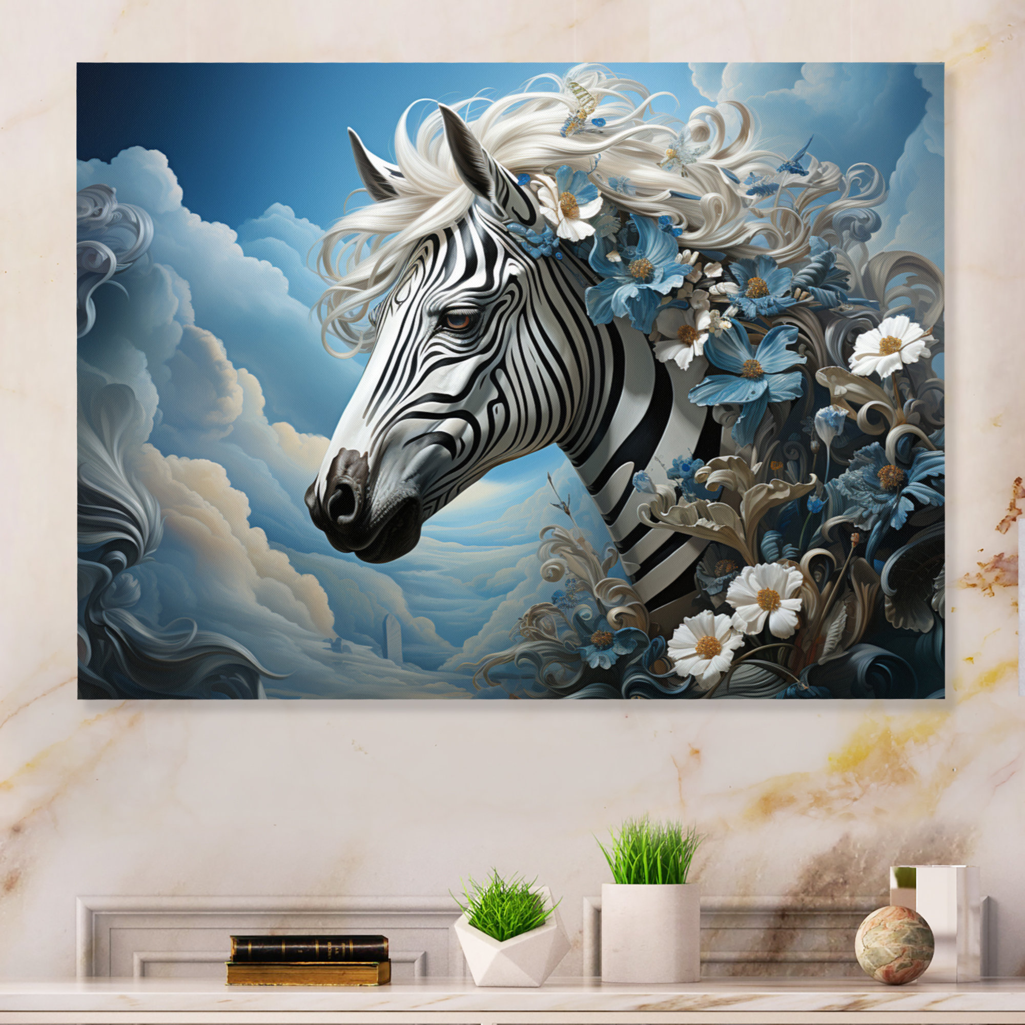 Gracie Oaks Surreal Zebra Dreams I - Animals Zebra Metal Wall Art ...