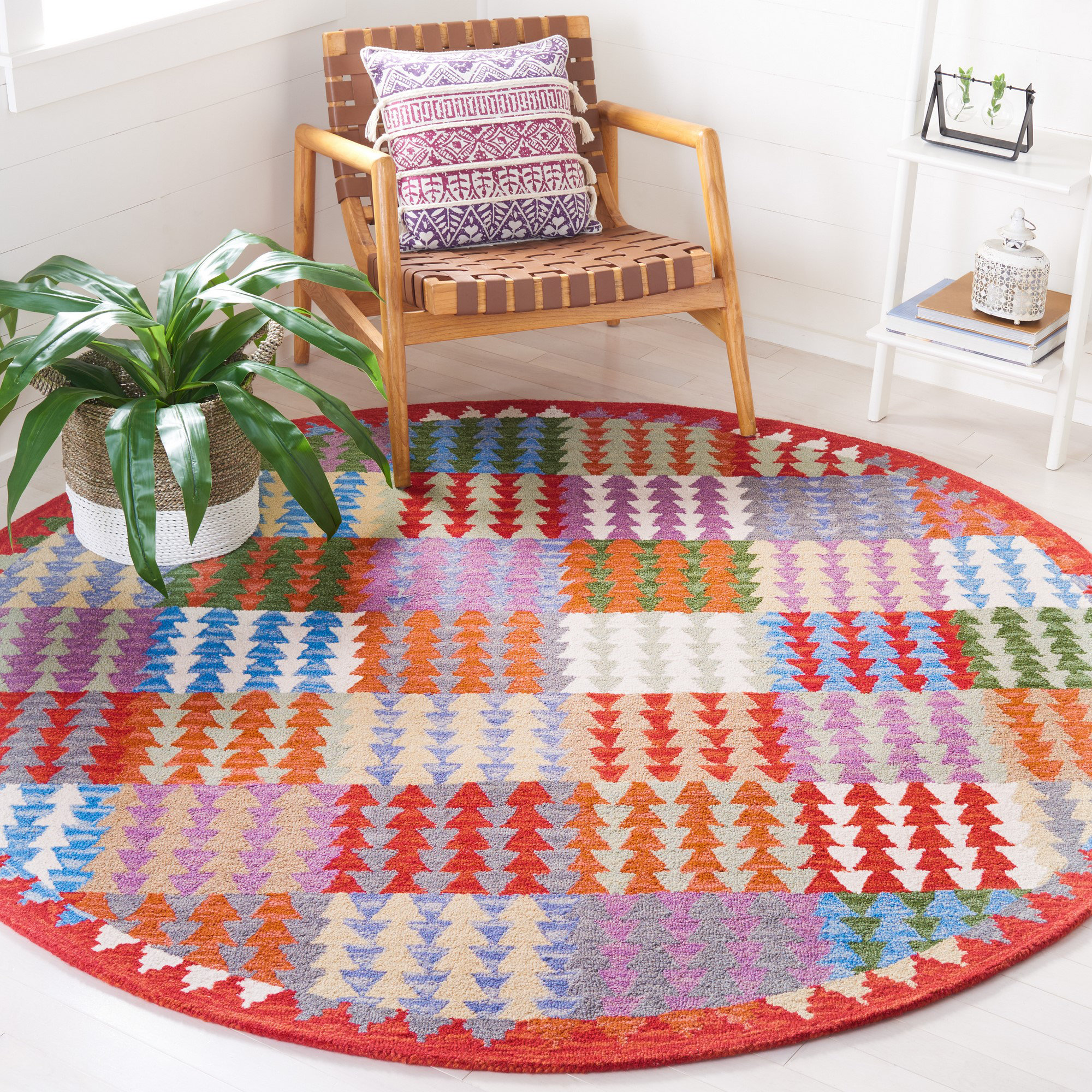 The Twillery Co.® Horwich 411 Area Rug In Red / Blue | Wayfair