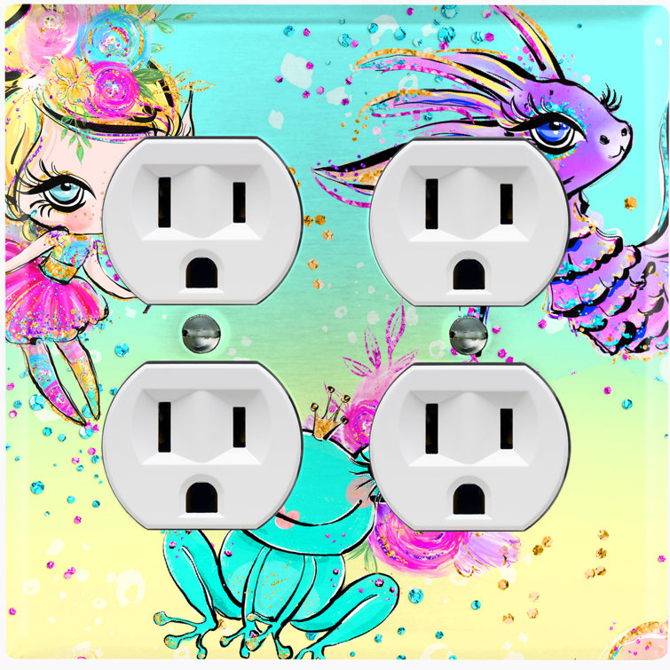 WorldAcc Metal Light Switch Plate Outlet Cover (Fairy Princess Seahorse ...