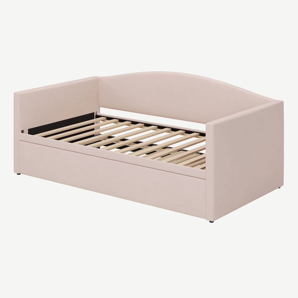 Rosdorf Park Velvet Upholstered Daybed with Extended Pop Up Trundle ...
