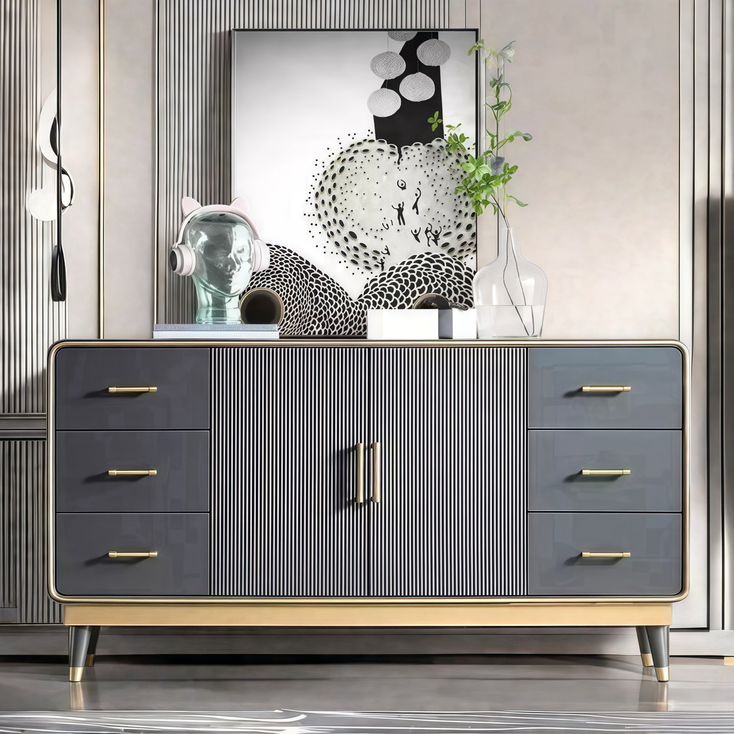 Liu's ink furniture Elegant Modern Storage Cabinet Sideboard | Wayfair