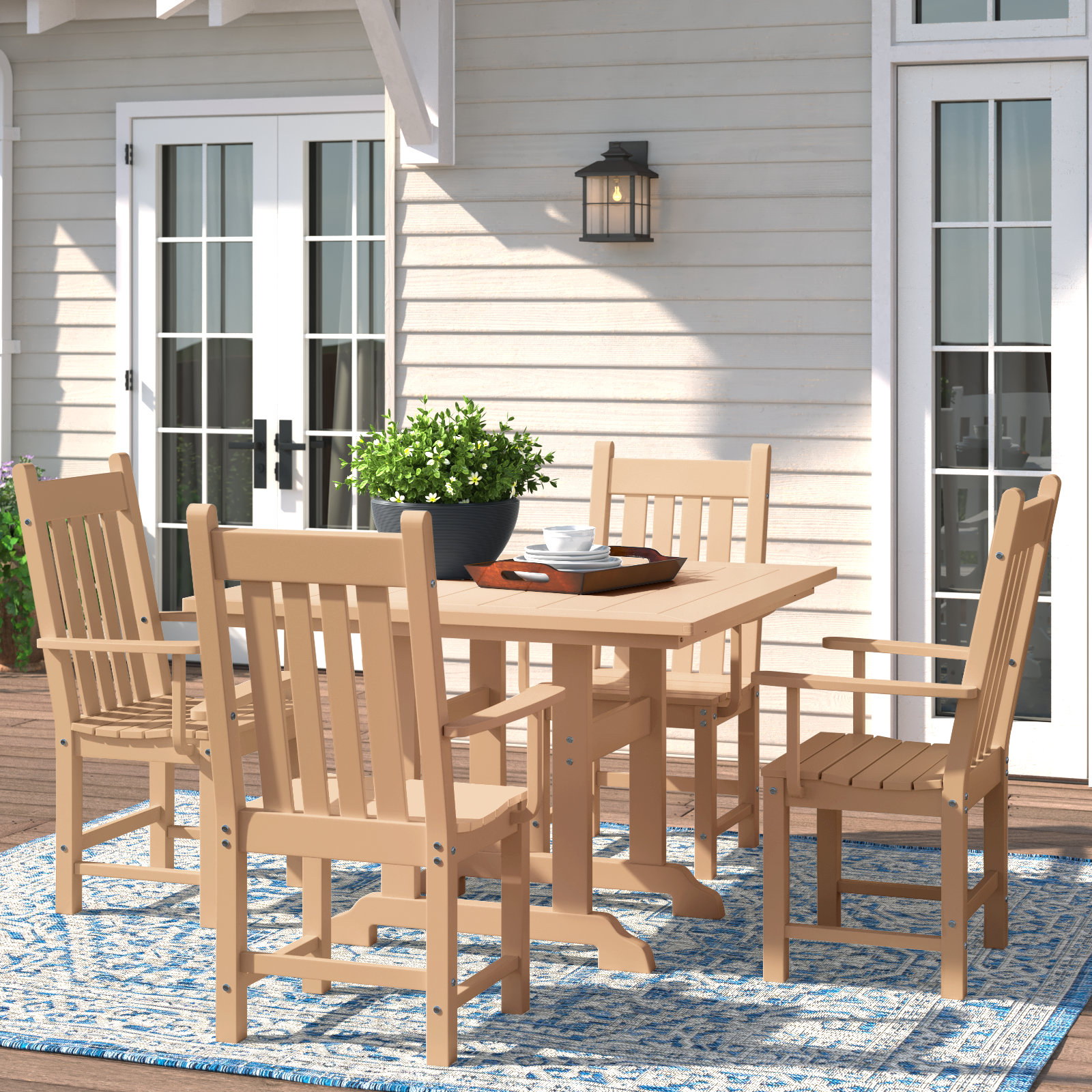 Lark Manor Alirah 4 - Person Square Outdoor Dining Set & Reviews | Wayfair