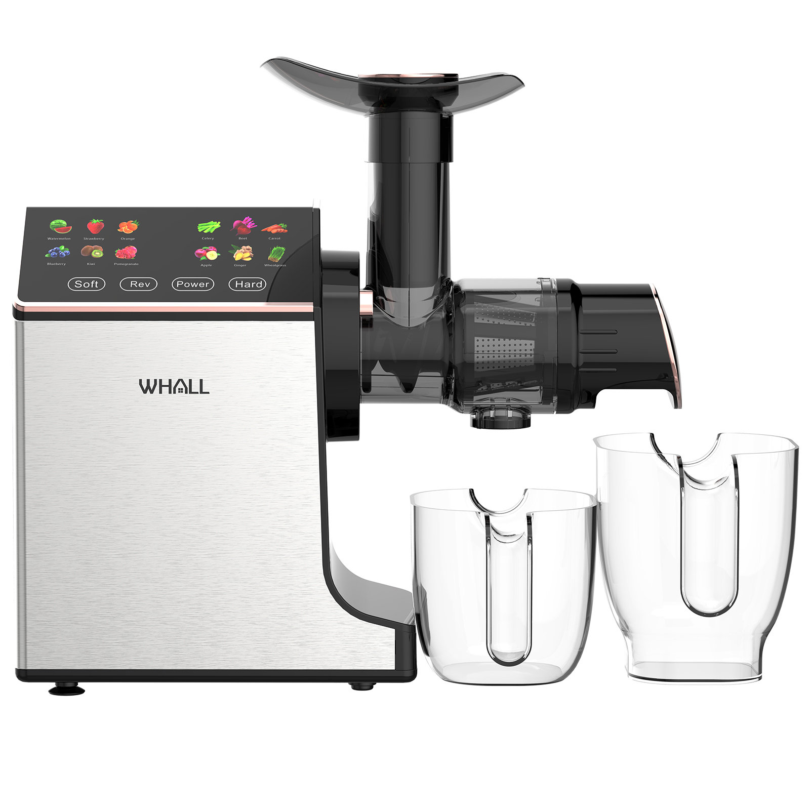 WHALL Cold Press Juicer – Easy-to-Clean Masticating Juicer with Touch ...