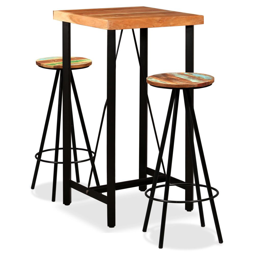 Williston Forge Solid Wood Bar Set Table Stool Bistro Seating | Wayfair