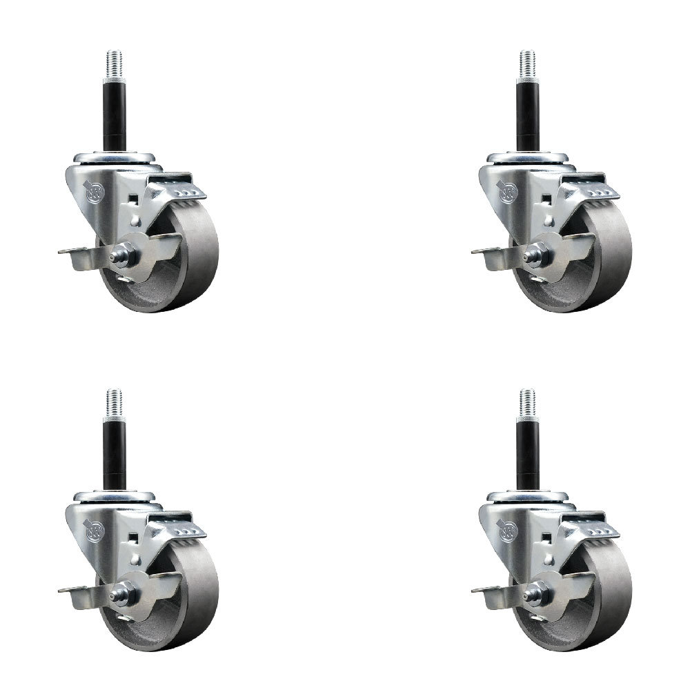 Service Caster 3 Inch Semi Steel Swivel 3/4 Inch Expanding Stem Caster ...