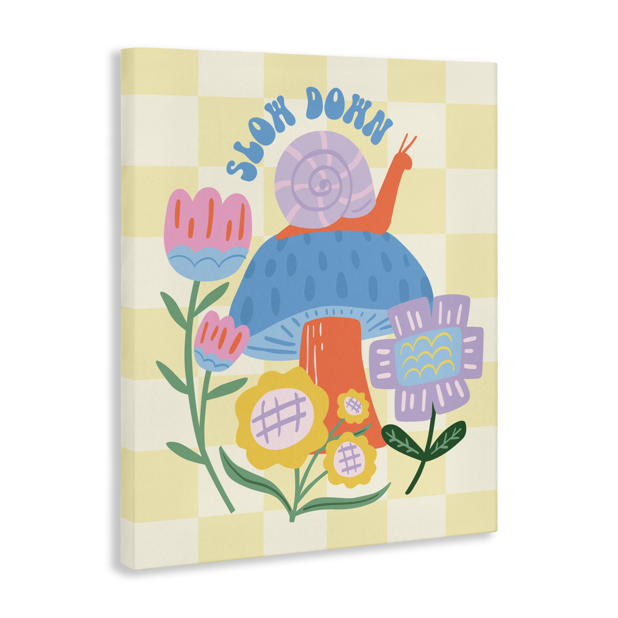 Dakota Fields Slow Down Snail & Mushroom Canvas, design by Jilly Jack ...