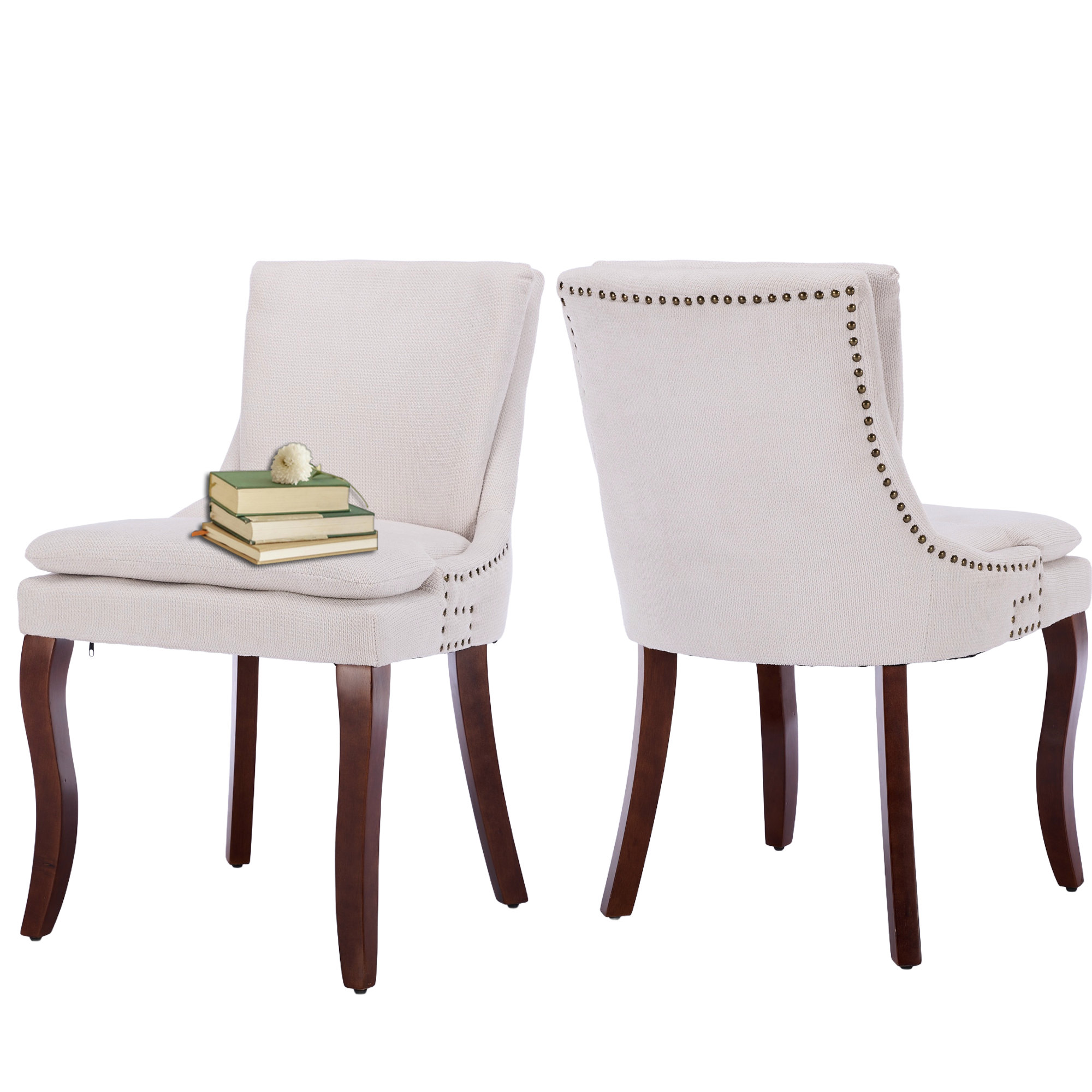 Darby Home Co Double-Layer Cushioned Upholstered Dining Chairs(Set of 2 ...