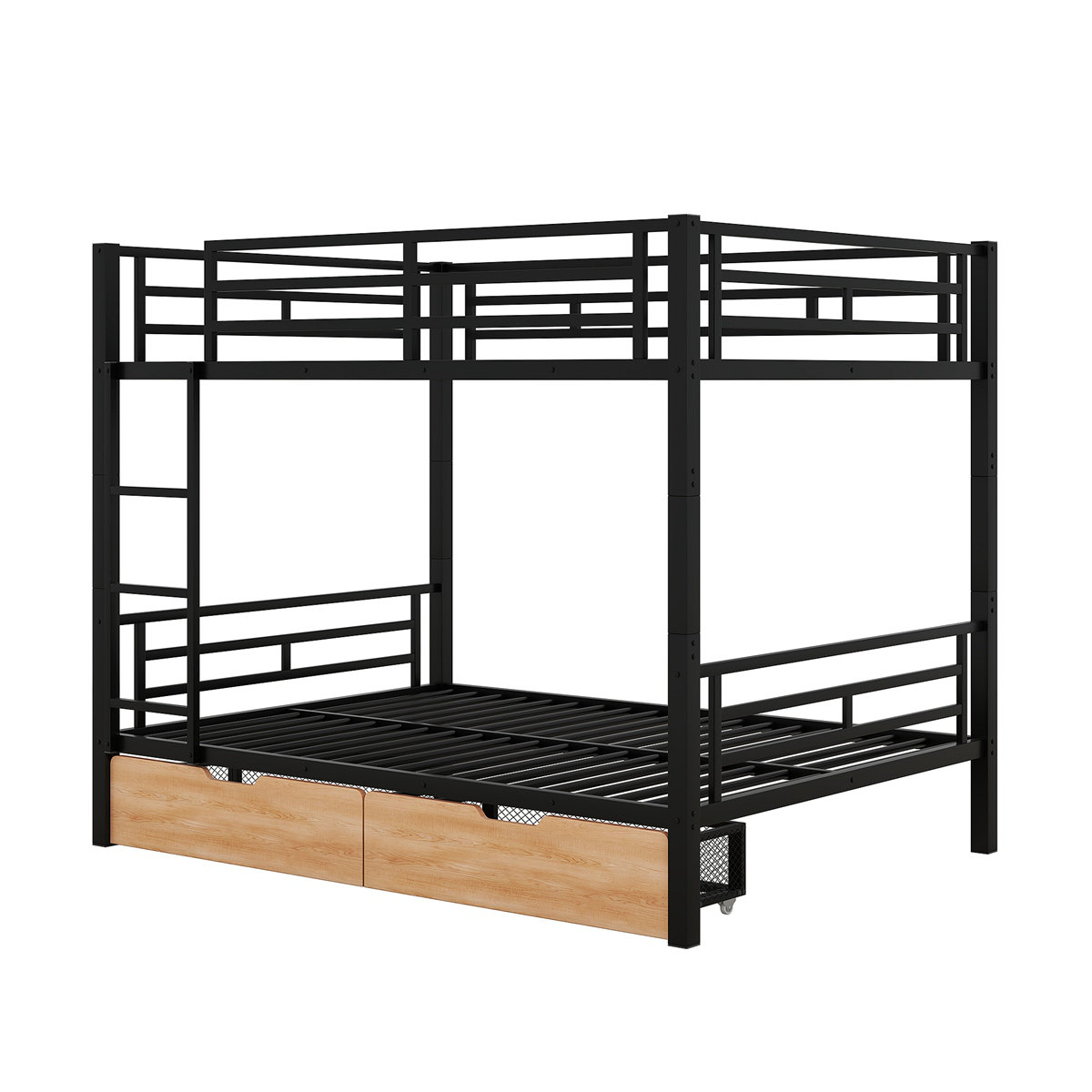 Mason & Marbles Metal Full Size Convertible Bunk Bed With 2 Drawers ...