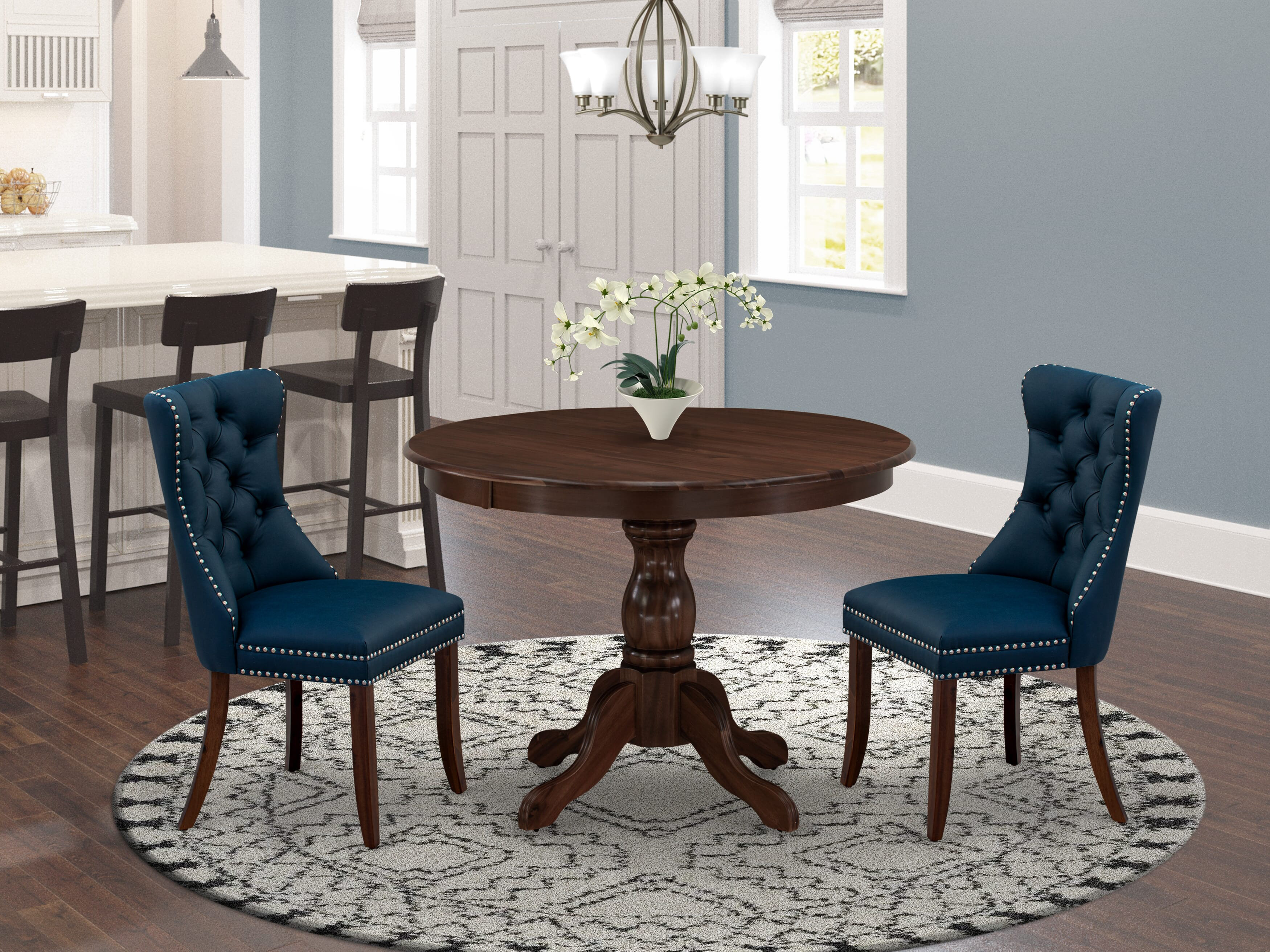 Alcott Hill 3 Pc Kitchen Table Set - Round Dining Room Table and 2 ...
