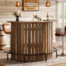 17 Stories 4-Tier Bar Table, Arc-Shaped Mini Home Bar Table with ...