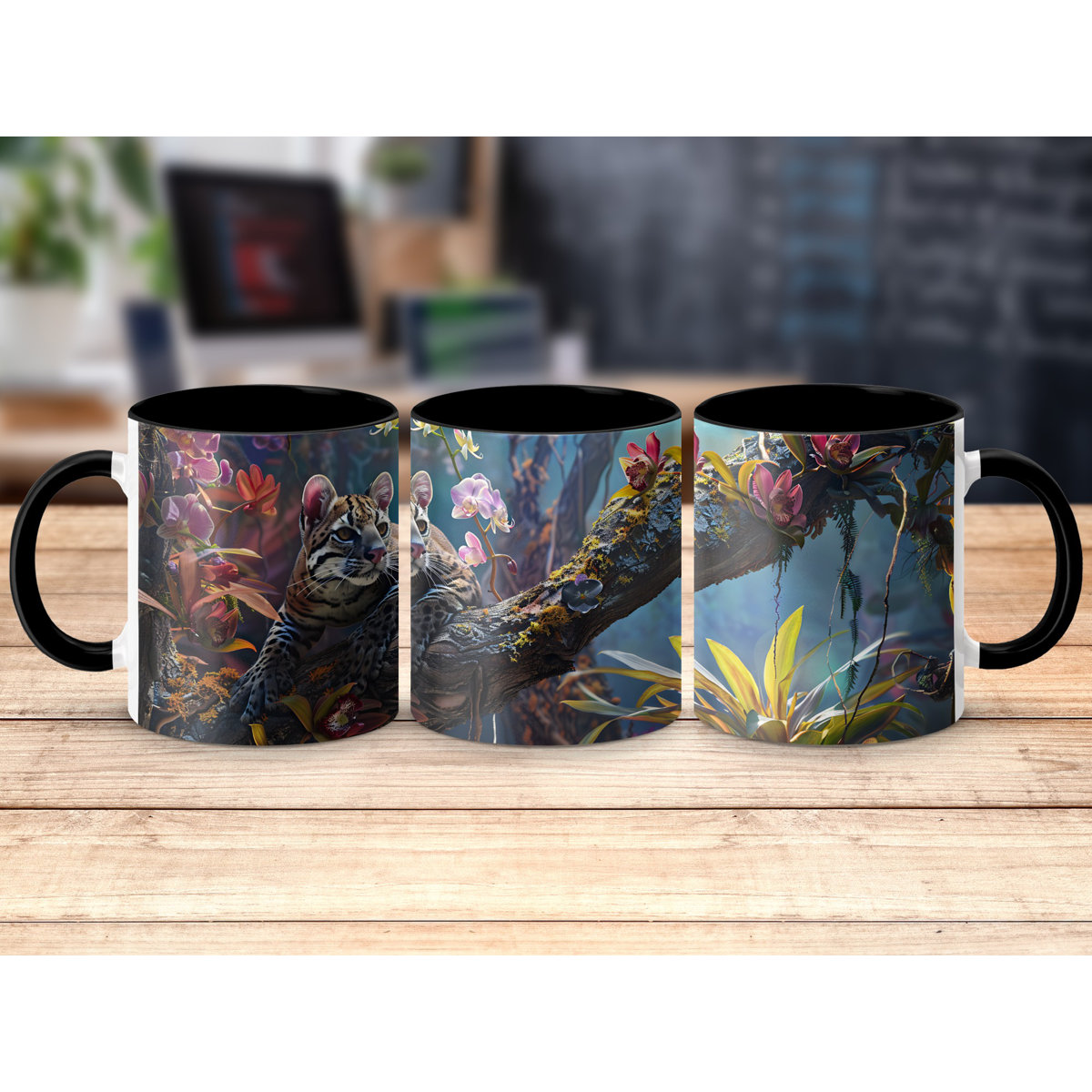East Urban Home Set of 2 Realistic Animal Design 11oz Accent Mugs ...