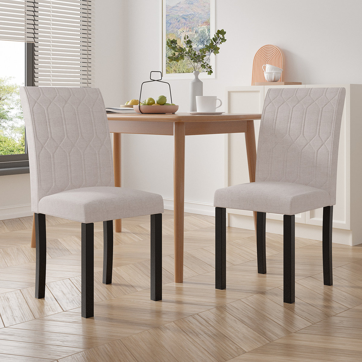 Red Barrel Studio® Trischa Dining Chairs Fabric Dining Room Side Chairs ...