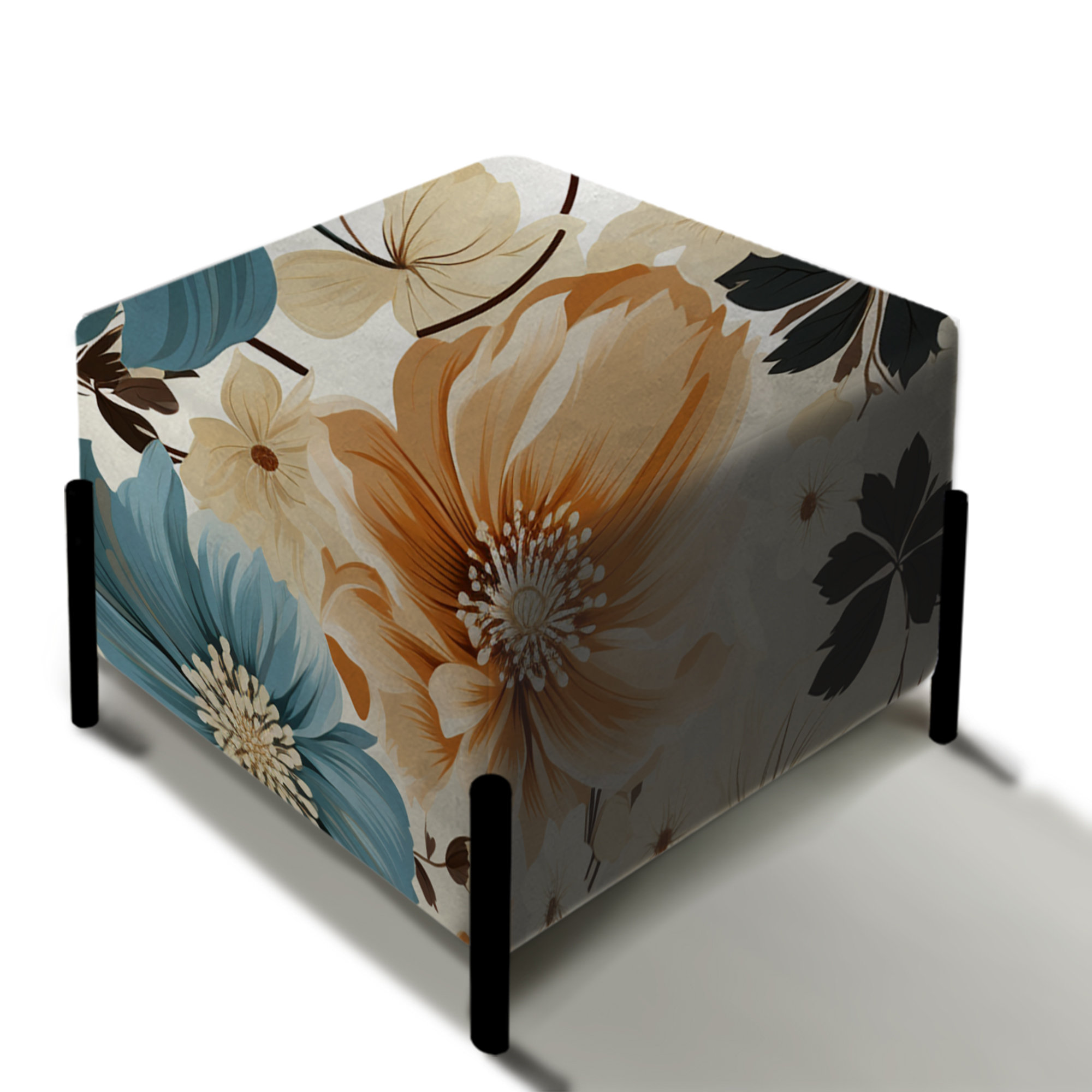 Design Art Coastal Tranquil Florals Collage Unveiled - Floral Square ...