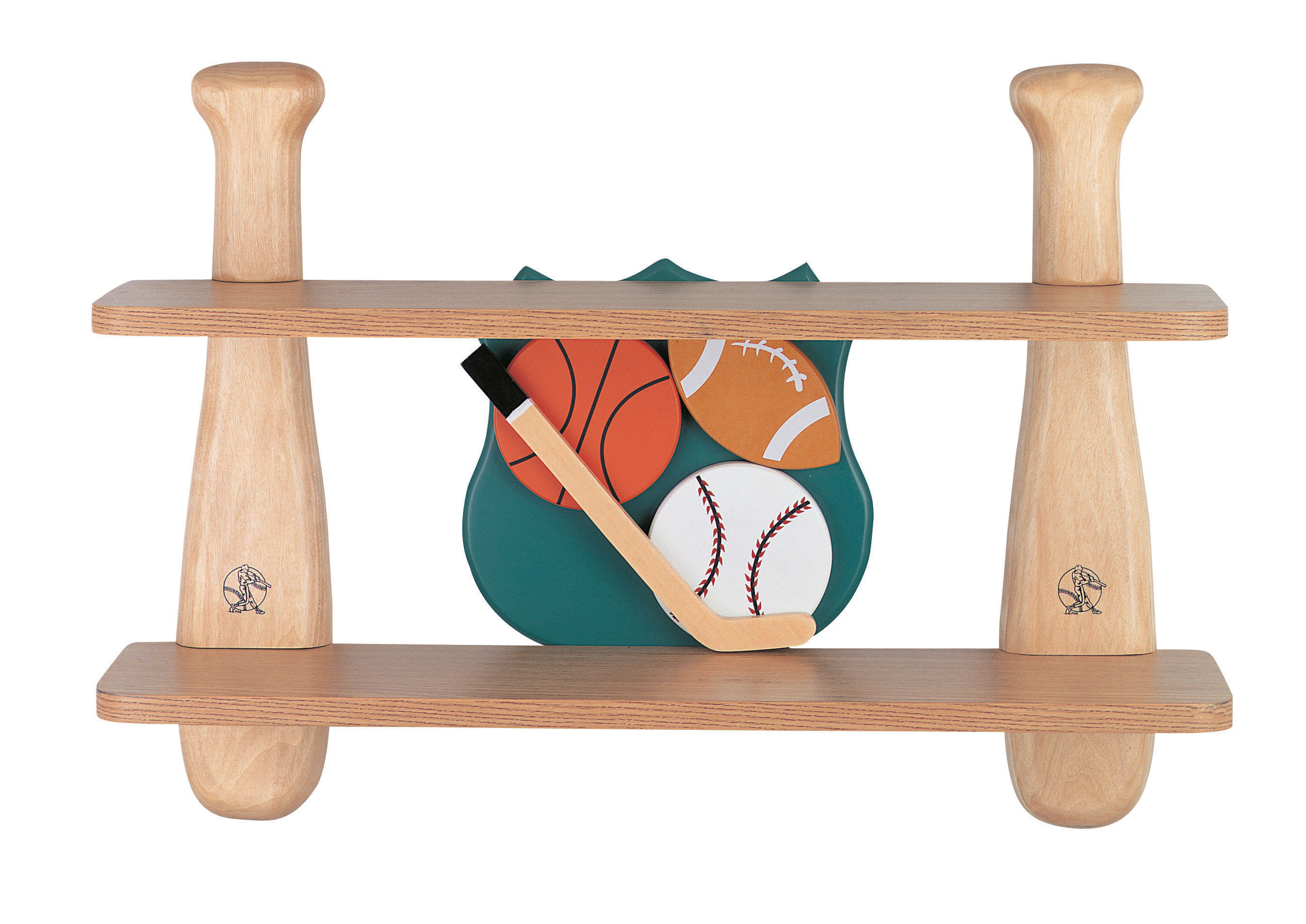 Lite Source 21" H All Sports Shelf in Natural Wood | Wayfair