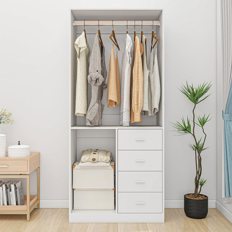 Latitude Run® Closet System for Walk-in Closets,Closet Organizer with 4 ...