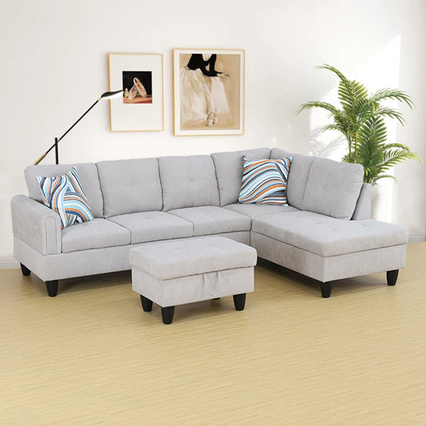 Ebern Designs 3 - Piece Upholstered Sectional | Wayfair