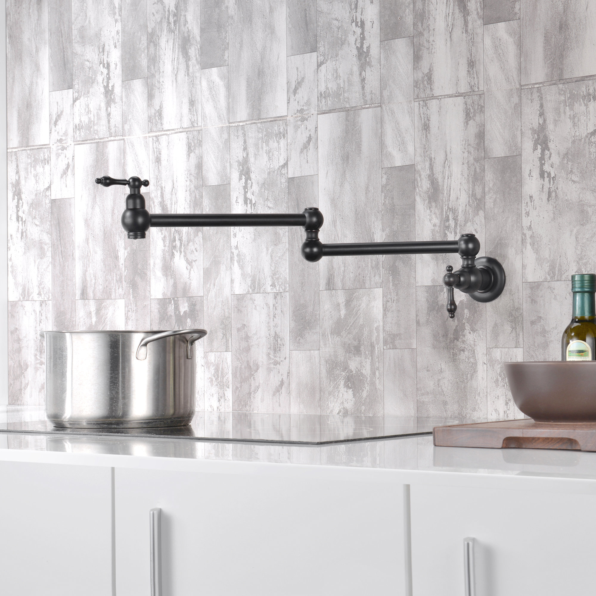 sumerain Kitchen Faucet Pot Filler with Dual Swing Joints,Wall Mount ...