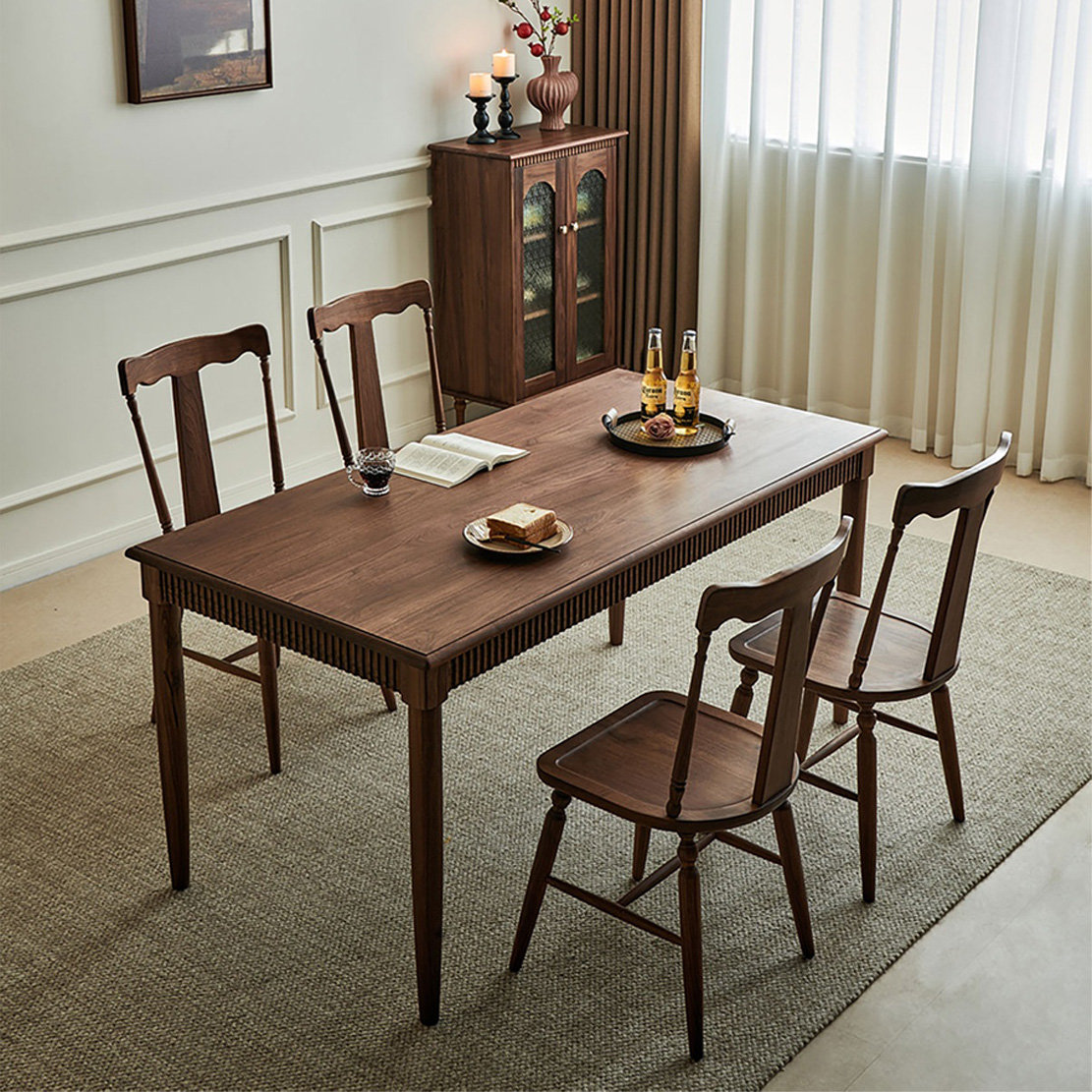 Waagy High quality solid wood large table set | Wayfair