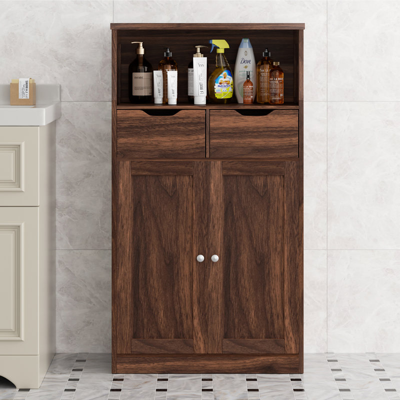 Ebern Designs Menik Freestanding Bathroom Cabinet & Reviews | Wayfair