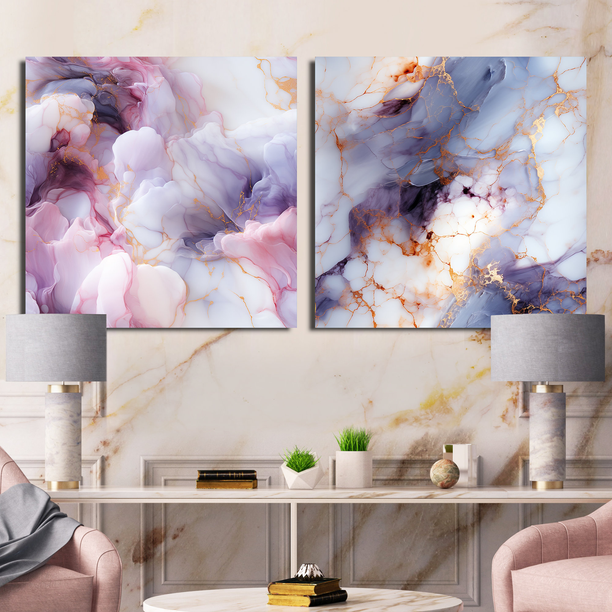 Design Art Enchanted Light Purple Marble Mist - Abstract Collages ...