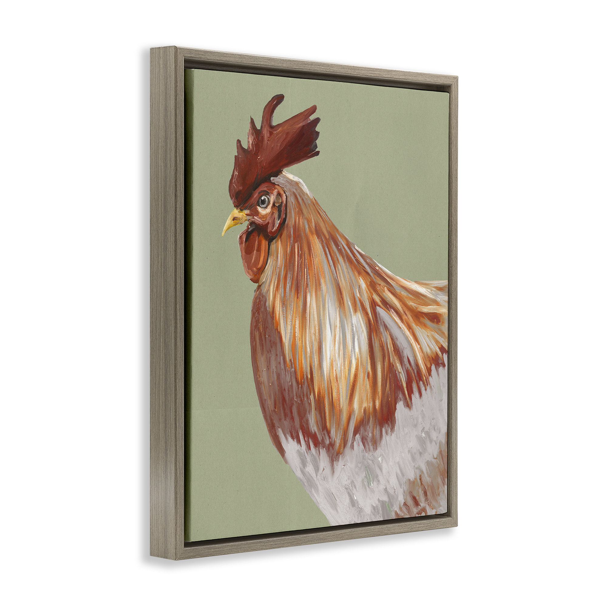 August Grove® Gallant Rooster Portrait Floating Frame, design by Andy ...