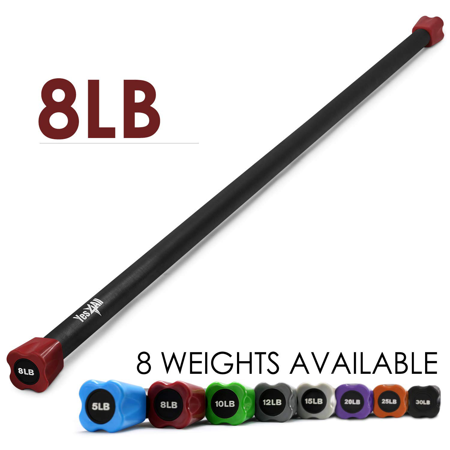 Yes4All Total Body Weighted Workout Bar, Body Bar For Exercise, Therapy ...