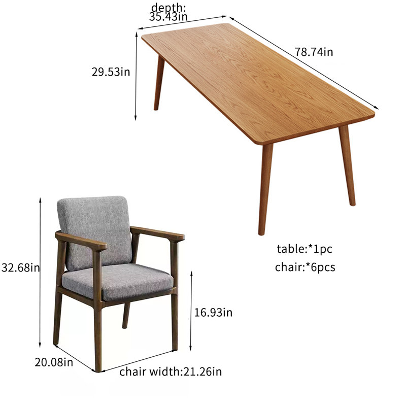 HomeLuxea Solid wood ash simple dining chair combination | Wayfair