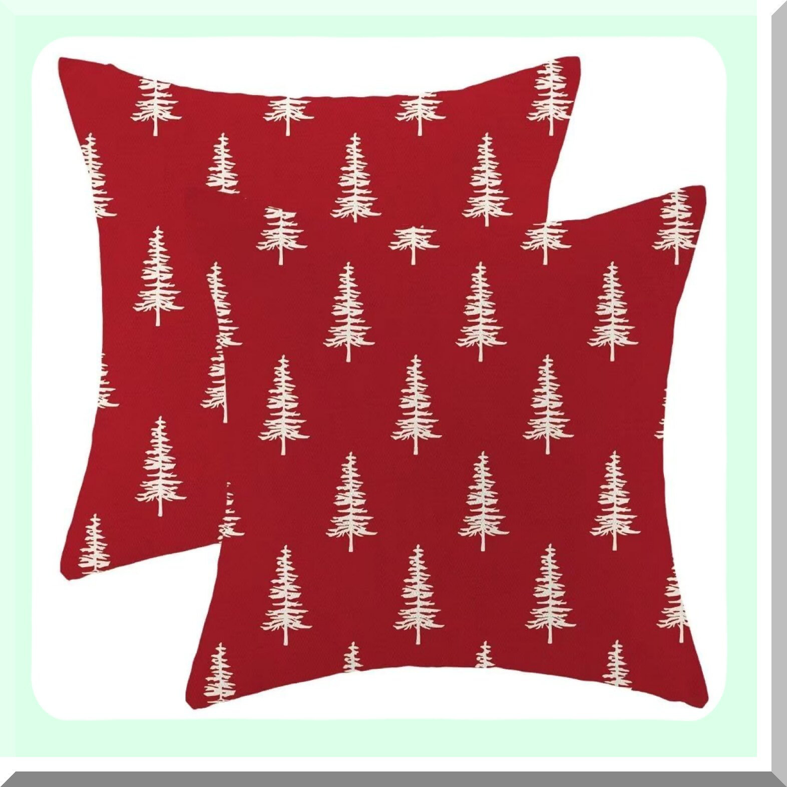 BRBCA Winter Wonderland Tree Pillow Covers - Set of 2, Farmhouse ...