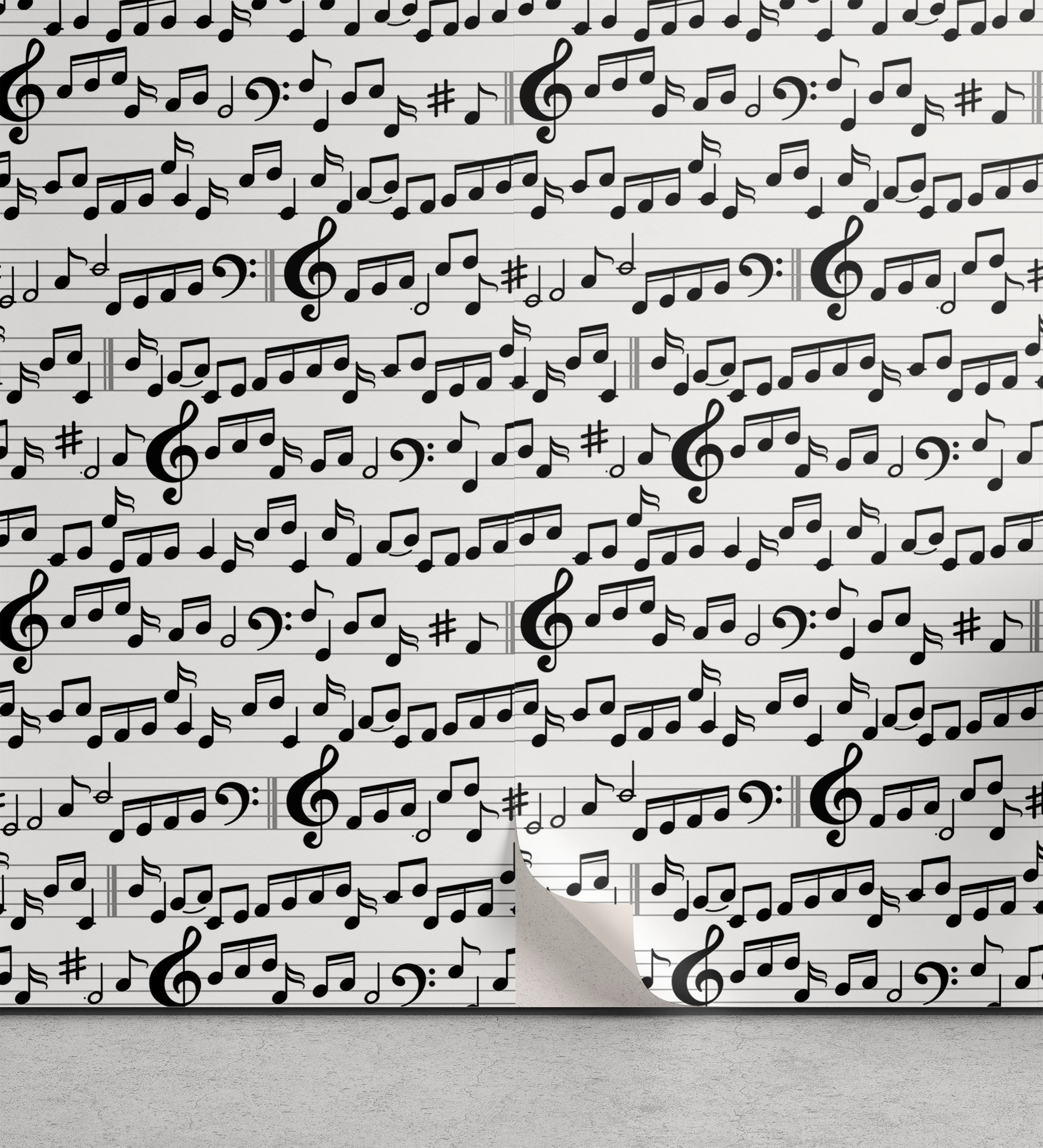 Winston Porter Idean Abstract Style Professional Pattern Notes And Clef ...