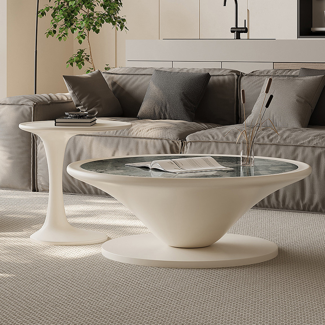 The Invincibles home Modern Rock Plate Coffee Table Set - Wayfair Canada