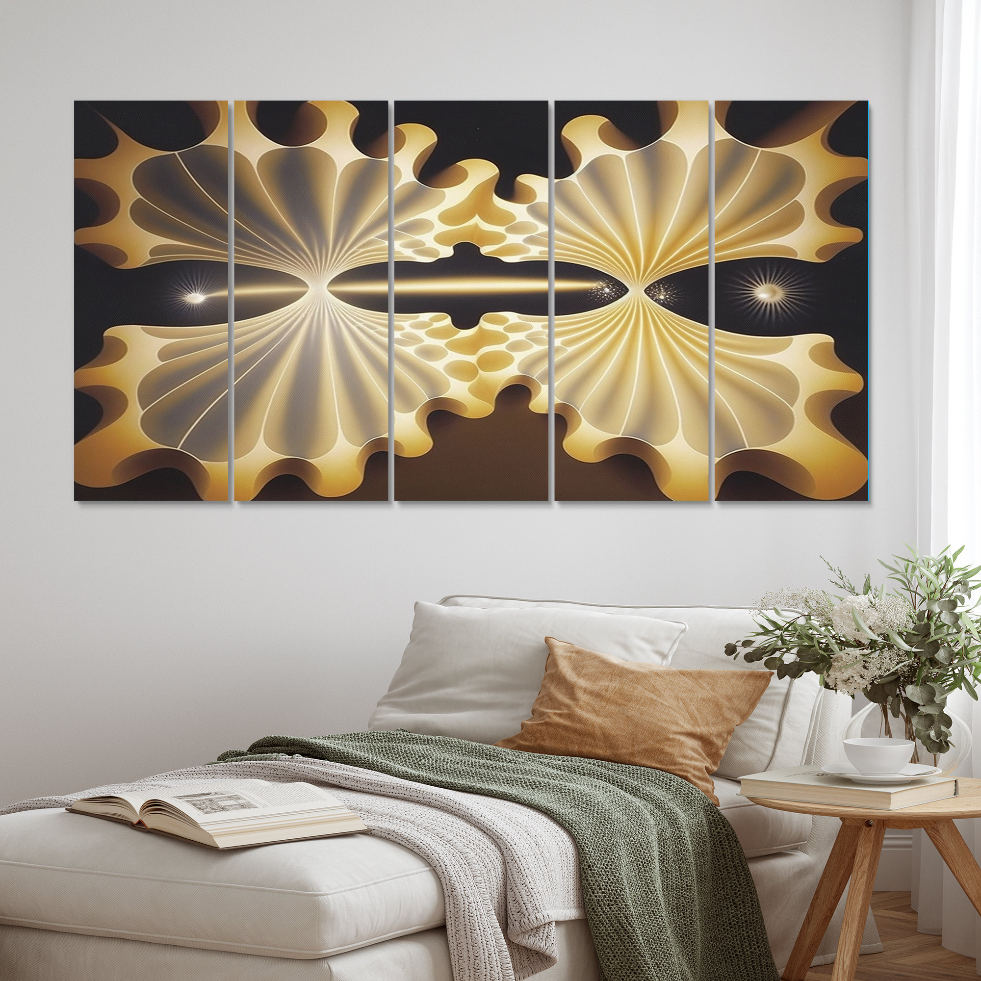 Wrought Studio™ Light Beams Through Space In Retro Yellow - Fractals ...