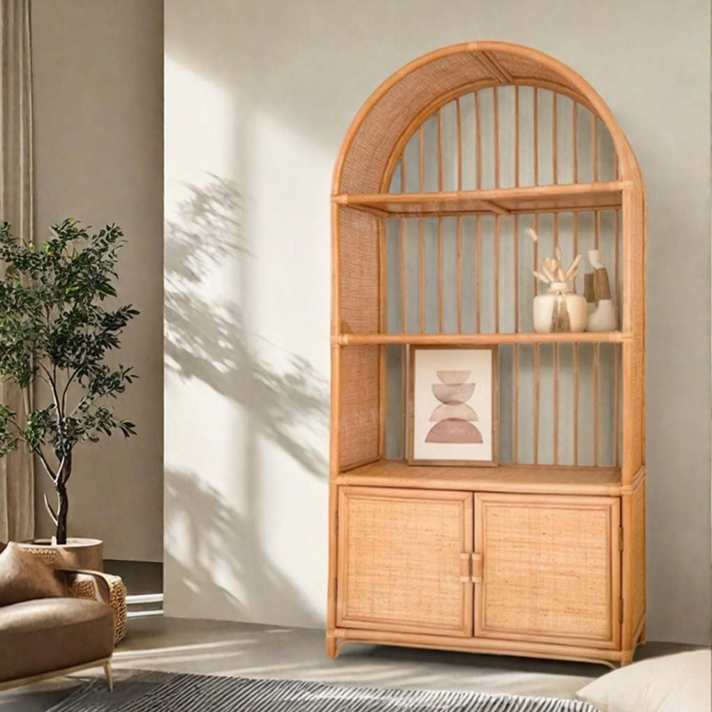 Joy Reading Handmade Rattan Display Cabinet Bookcase - Wayfair Canada