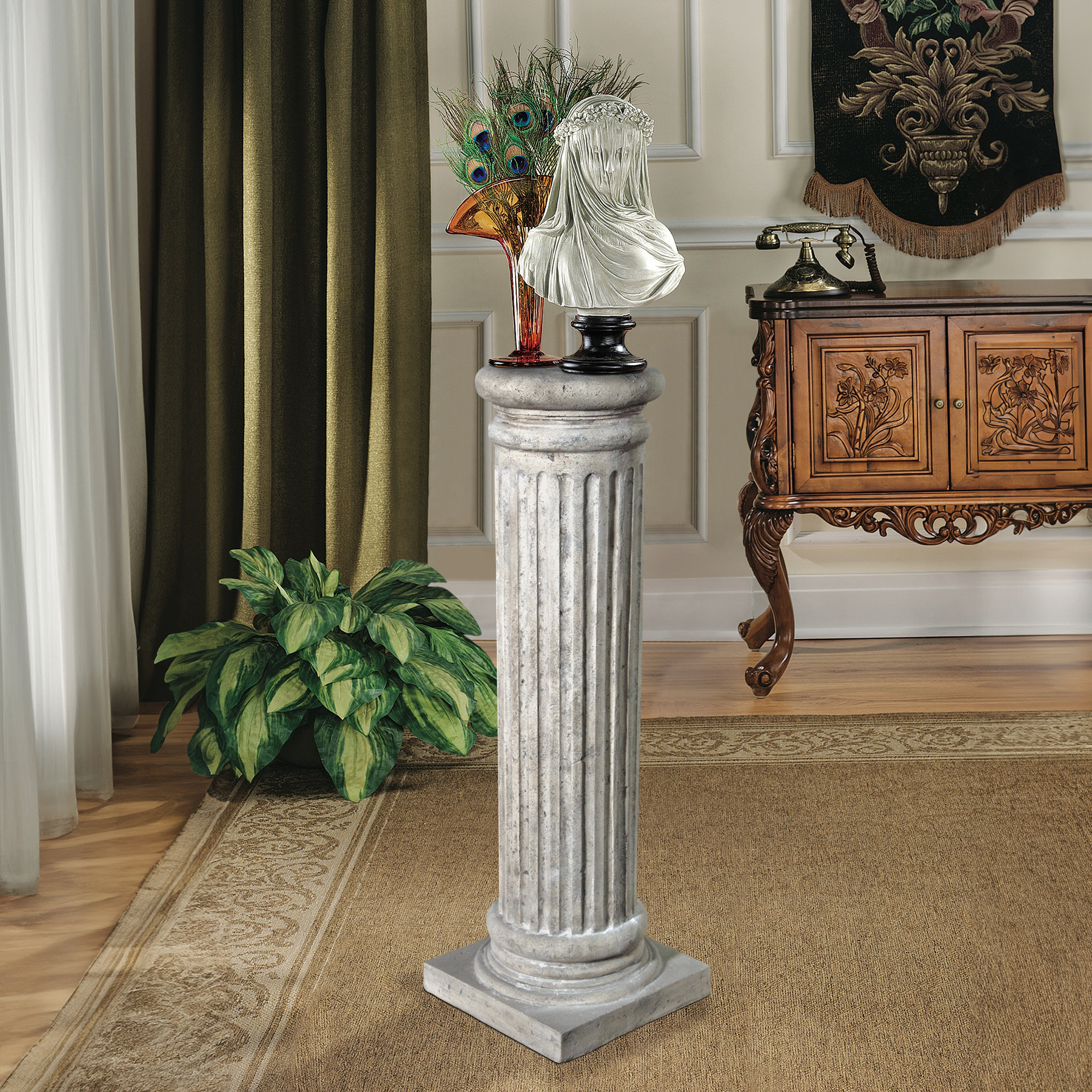 Design Toscano Classical Greek Fluted Pedestal & Reviews | Wayfair