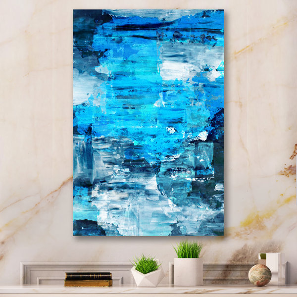17 Stories Blue Modern Art Painting On Canvas Painting - Wayfair Canada