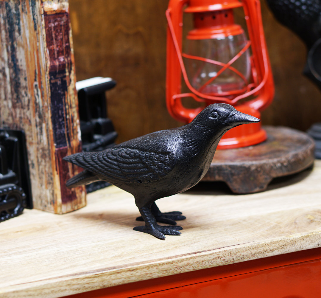 August Grove® Sioned Cast Iron Crow | Wayfair